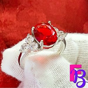 FingerBlingers | Jewelry | Ruby Cz Sterling Silver Ring | Poshmark